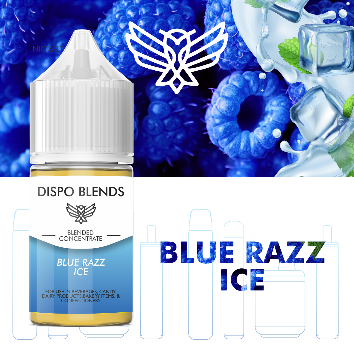 DispoBlends - Blue Razz Ice Concentrate - BLCK Flavour